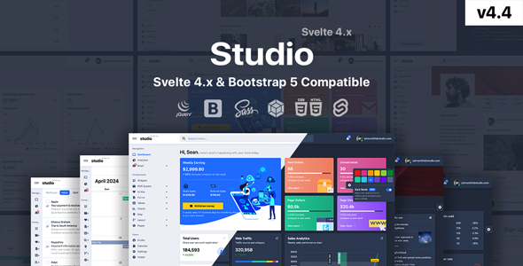 Studio - Svelte + HTML Admin Template by SeanTheme | ThemeForest