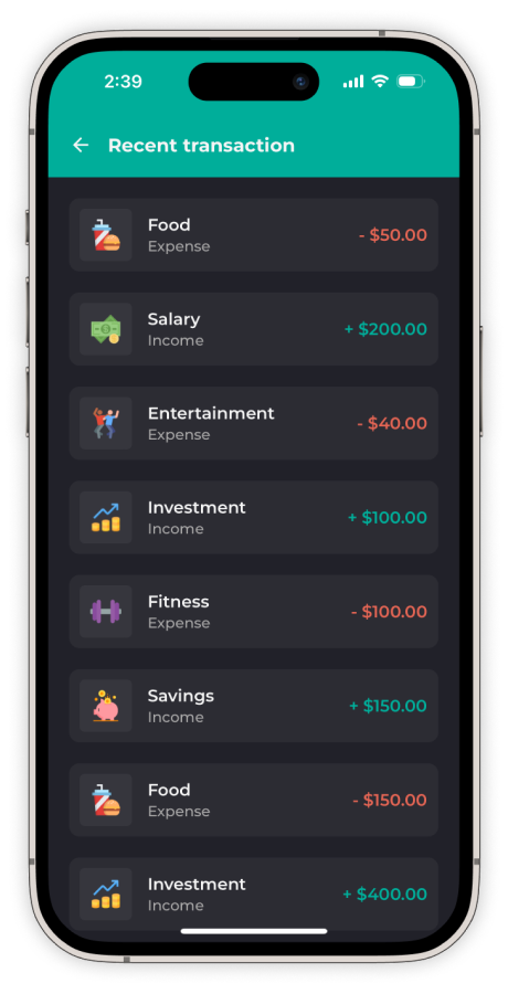 Money Management App Template in React Native | Finance App Template in ...