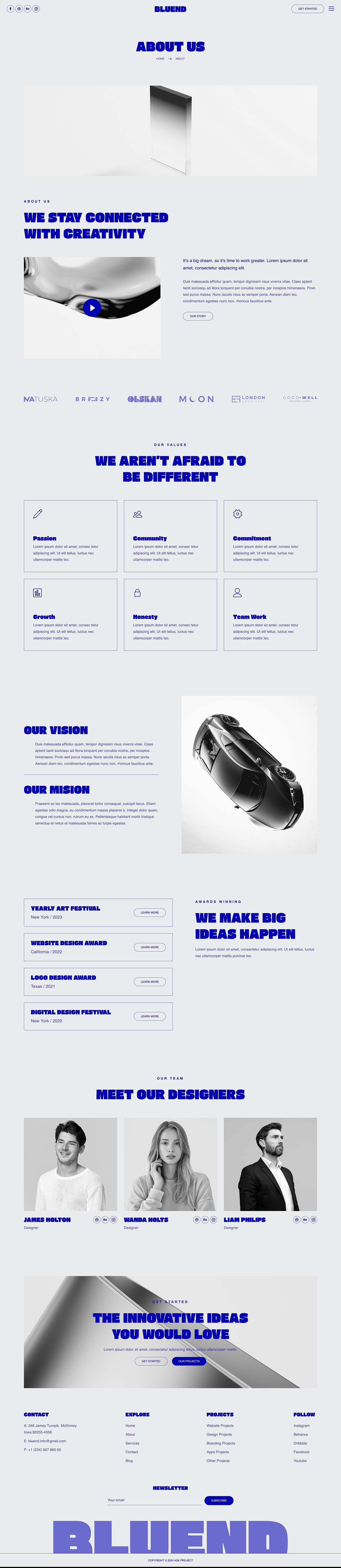 Bluend - Creative Agency & Portfolio Elementor Template Kit by askproject