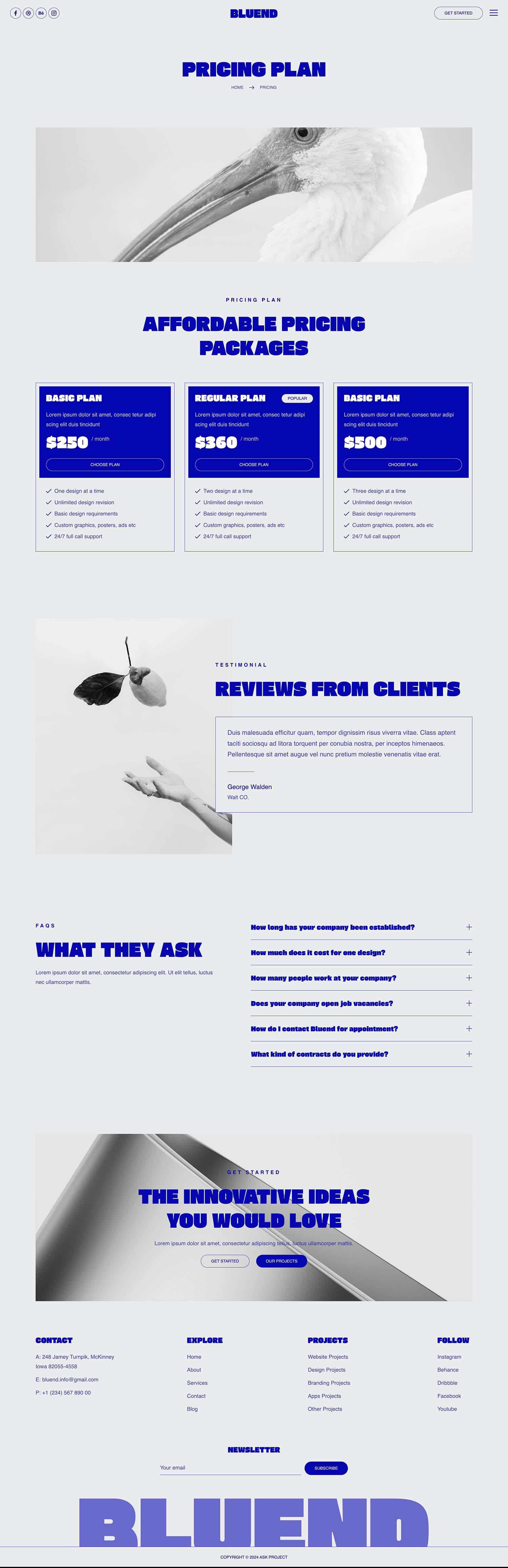 Bluend - Creative Agency & Portfolio Elementor Template Kit by askproject