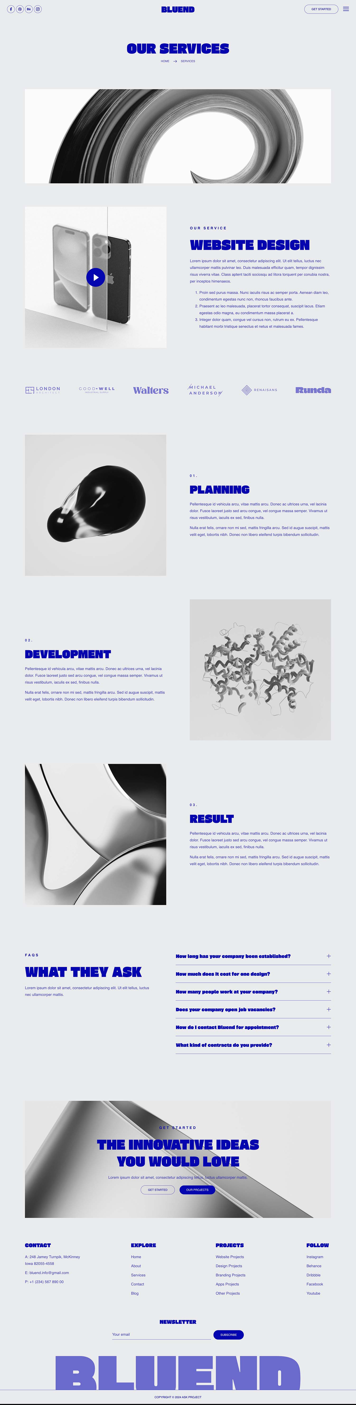 Bluend - Creative Agency & Portfolio Elementor Template Kit by askproject