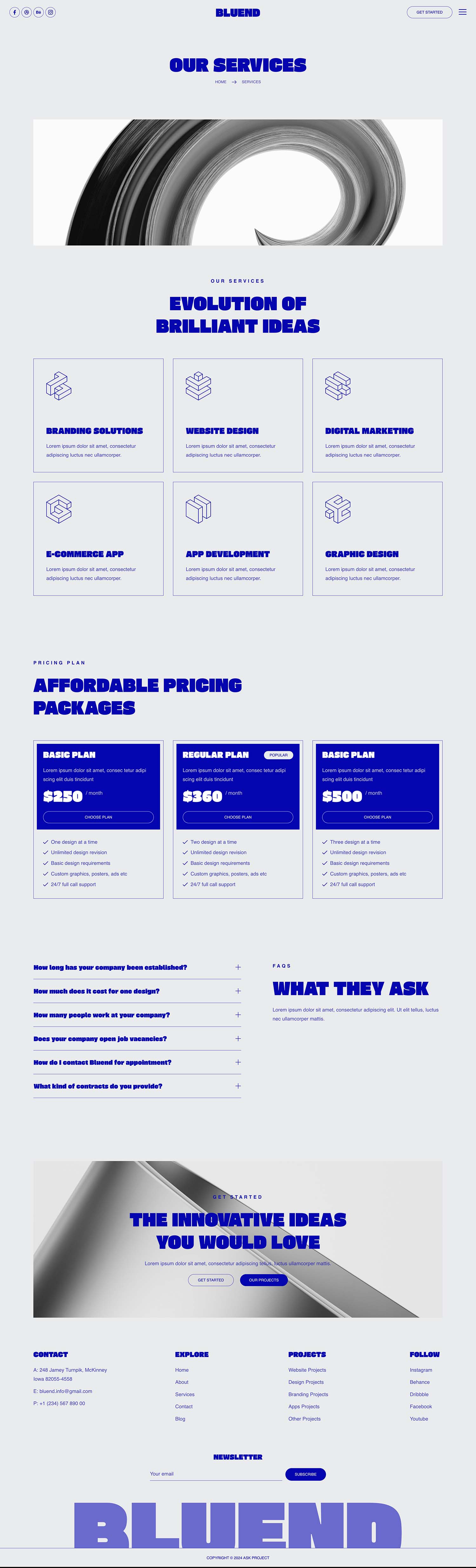 Bluend - Creative Agency & Portfolio Elementor Template Kit by askproject