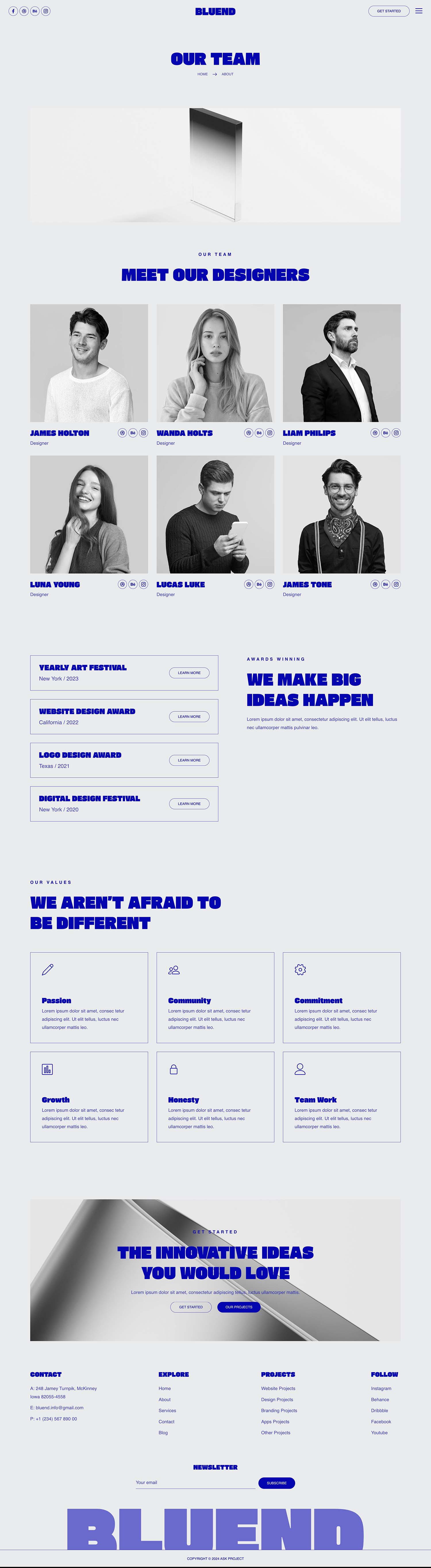 Bluend - Creative Agency & Portfolio Elementor Template Kit by askproject