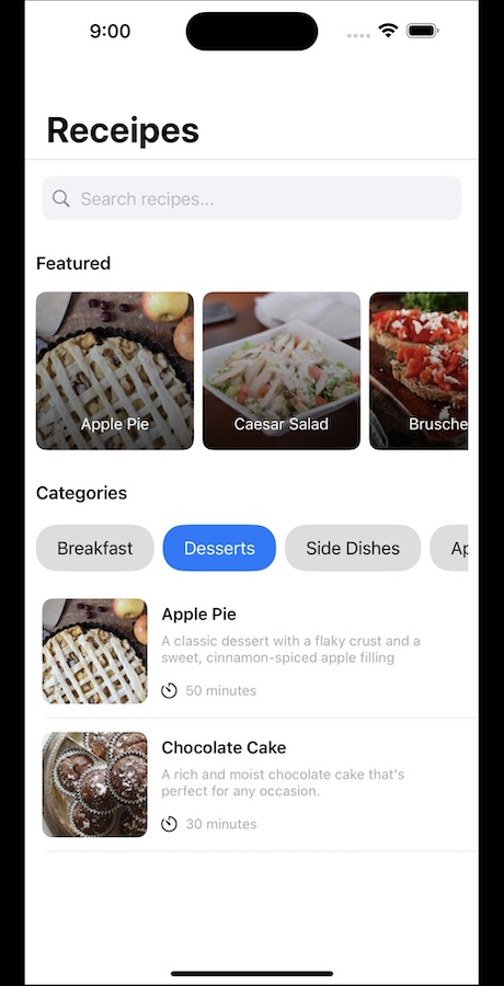 Receipe App iOS (SwiftUI) by knobapps | CodeCanyon