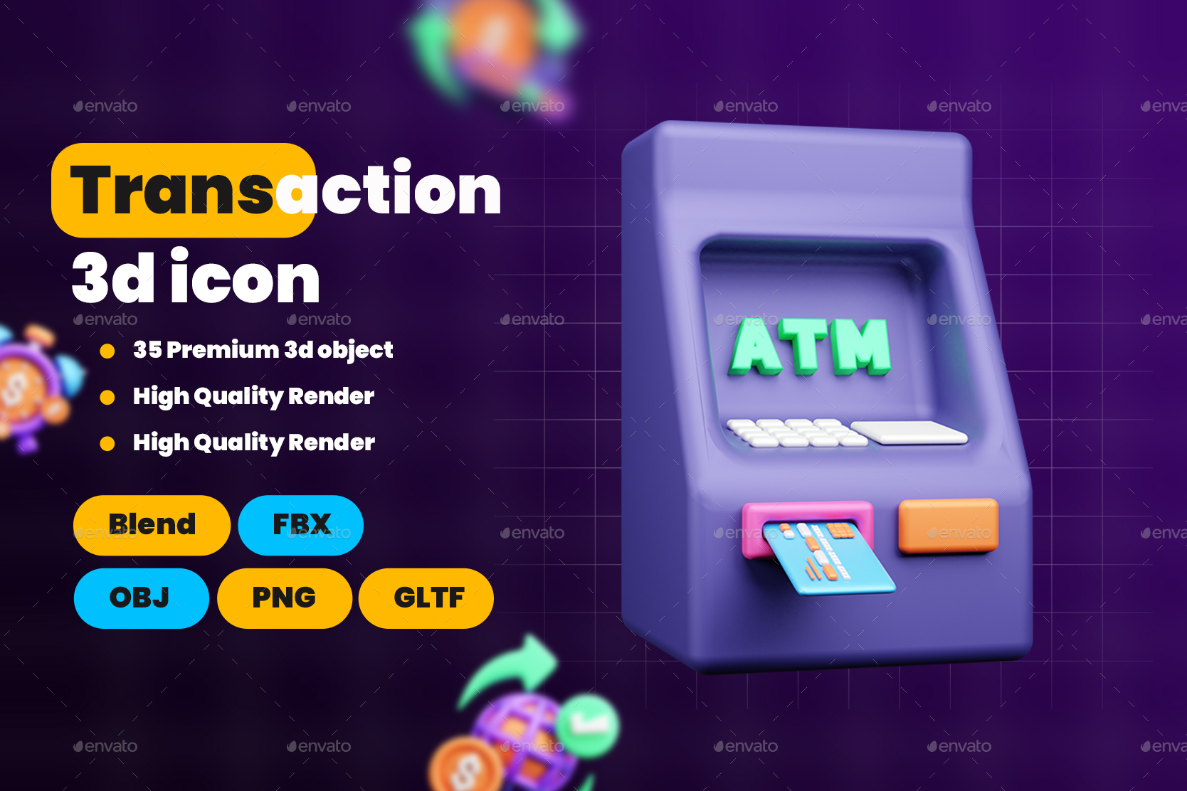 Payment Transaction 3d Illustration Icon Pack, Graphics | GraphicRiver