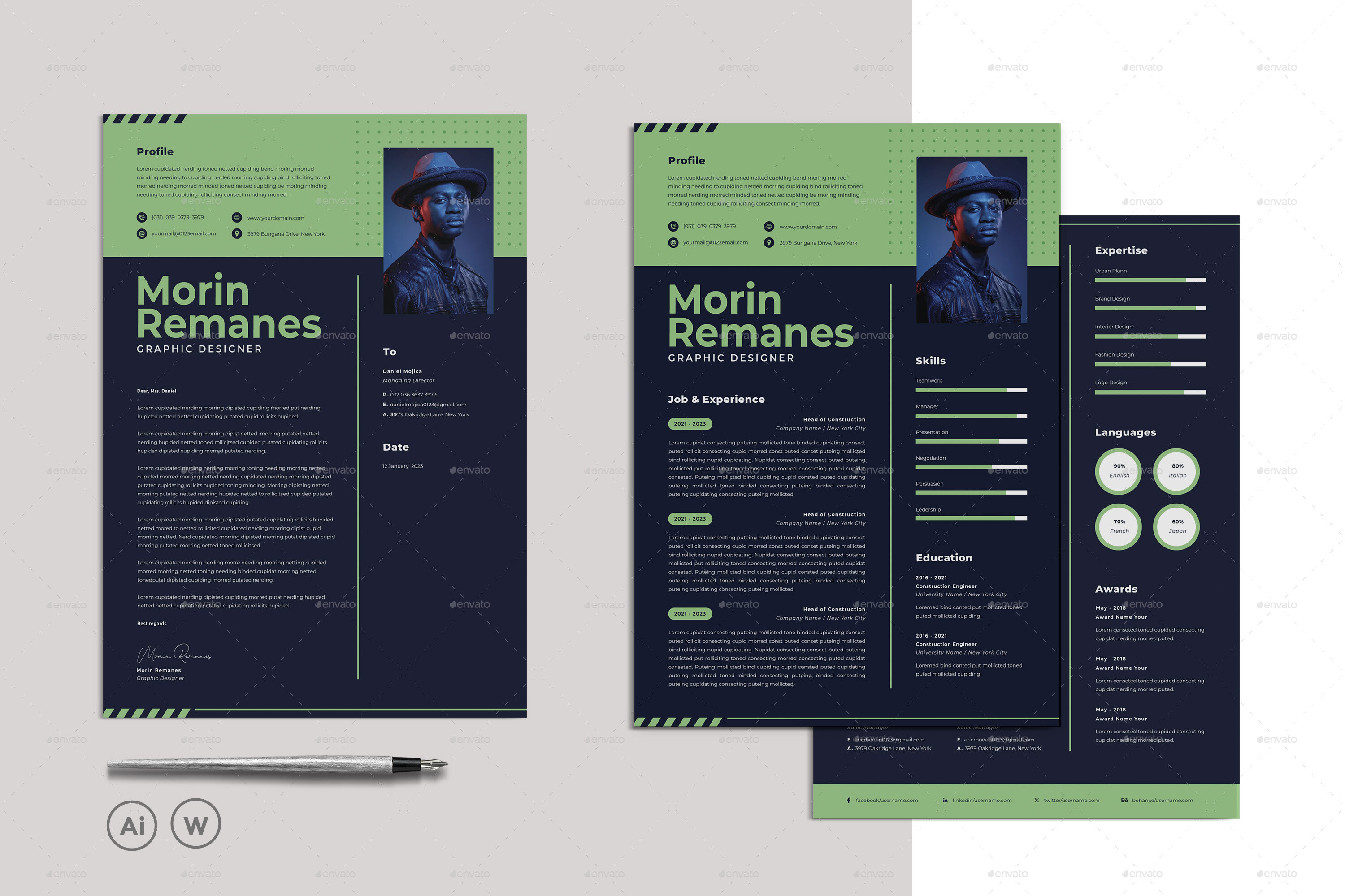 Resume Word Template, Print Templates | GraphicRiver