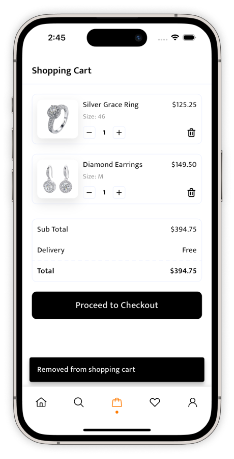 Jewellery E-Commerce App Template Flutter | Jewellery Shopping Flutter App Template by pixelnestlabs