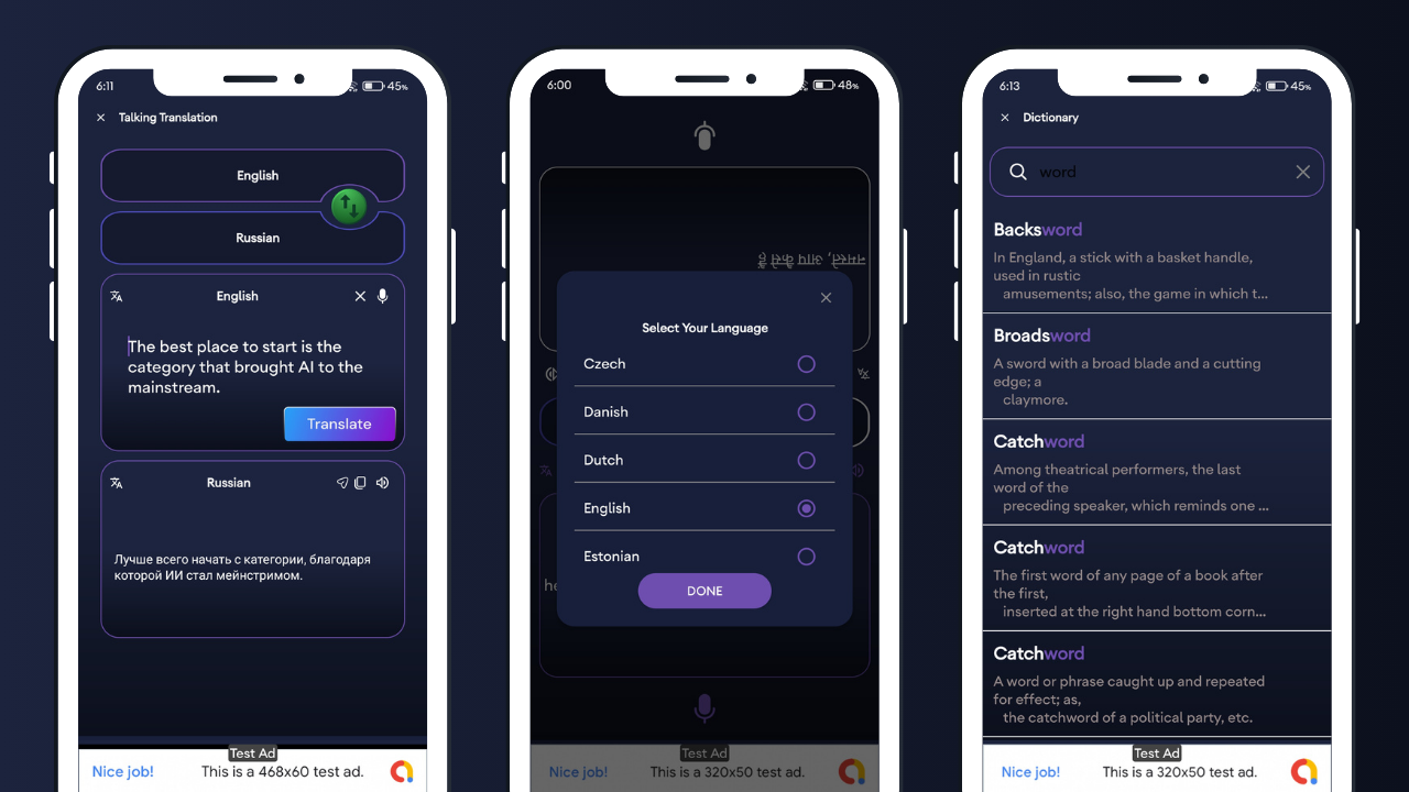 Talking Translator All Languages with AdMob Ads Android by MJAppsStudio