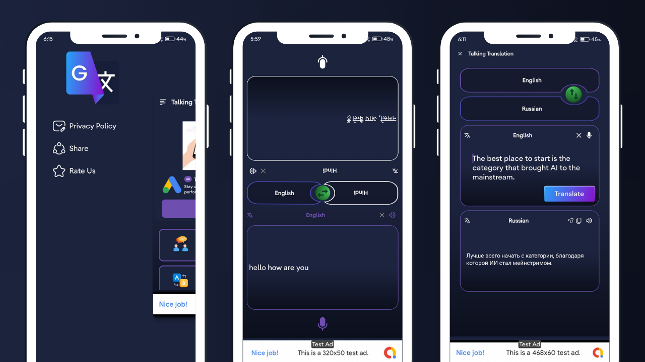 Talking Translator All Languages with AdMob Ads Android by MJAppsStudio
