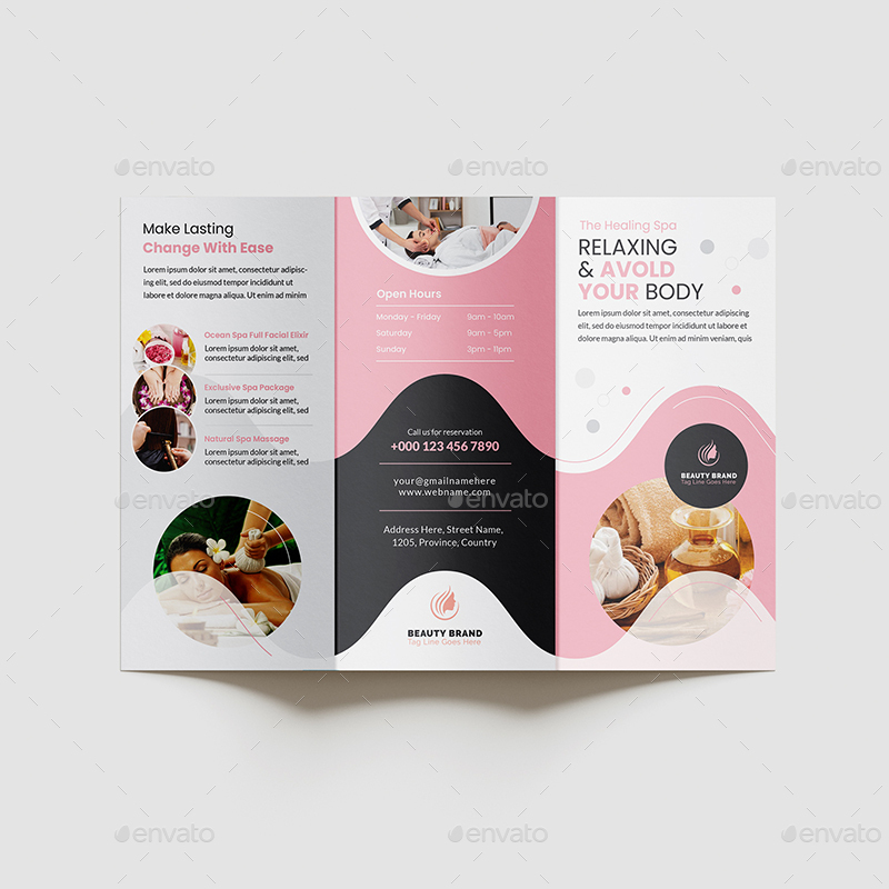 Spa Trifold Brochure, Print Templates | GraphicRiver