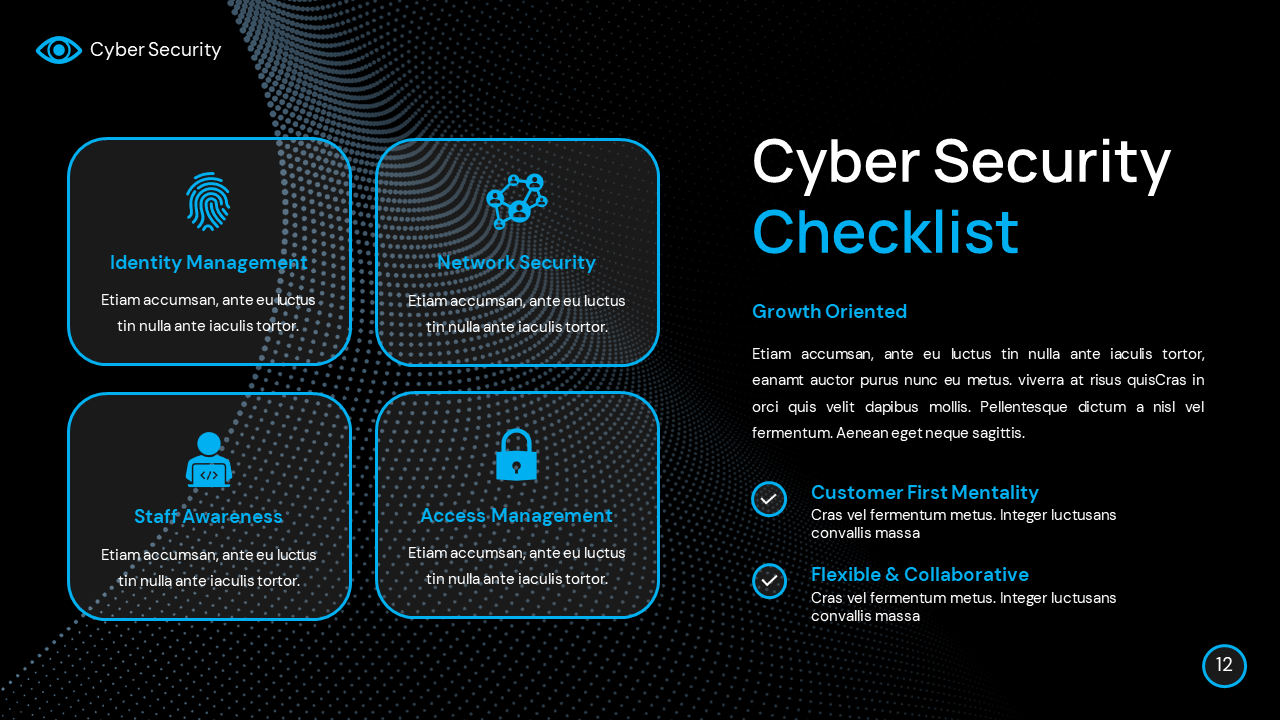 Modern Cyber Security Google Slide Template, Presentation Templates