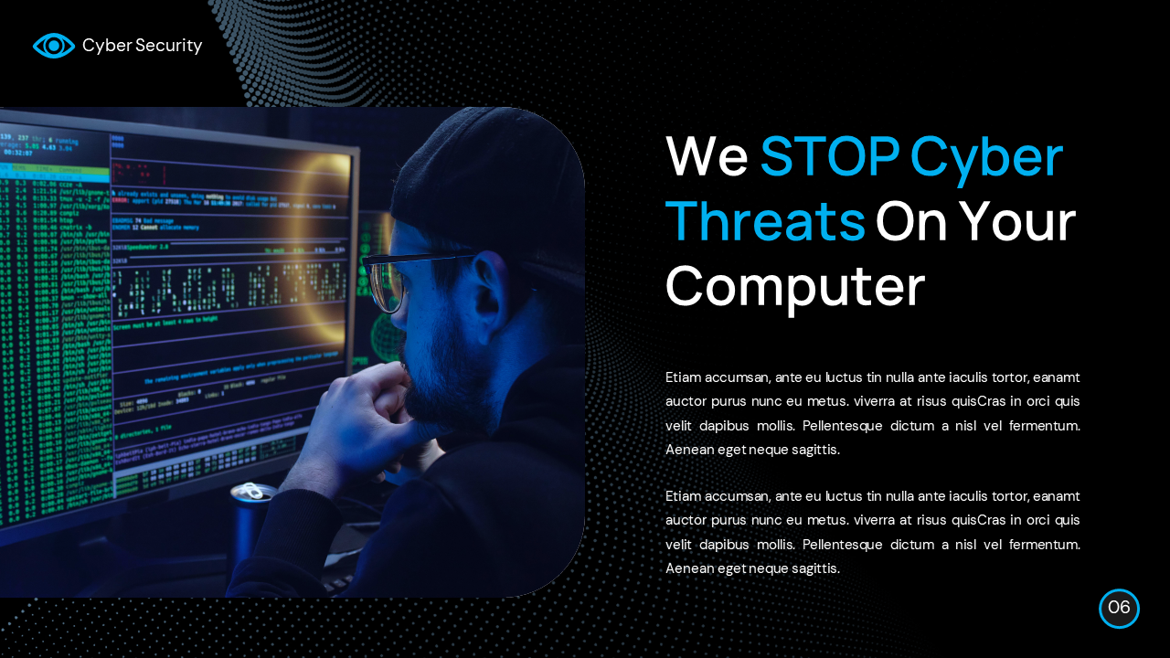 Modern Cyber Security Google Slide Template, Presentation Templates