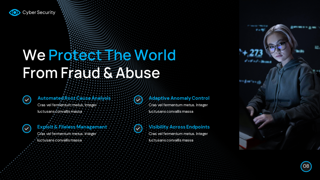 Modern Cyber Security Google Slide Template, Presentation Templates