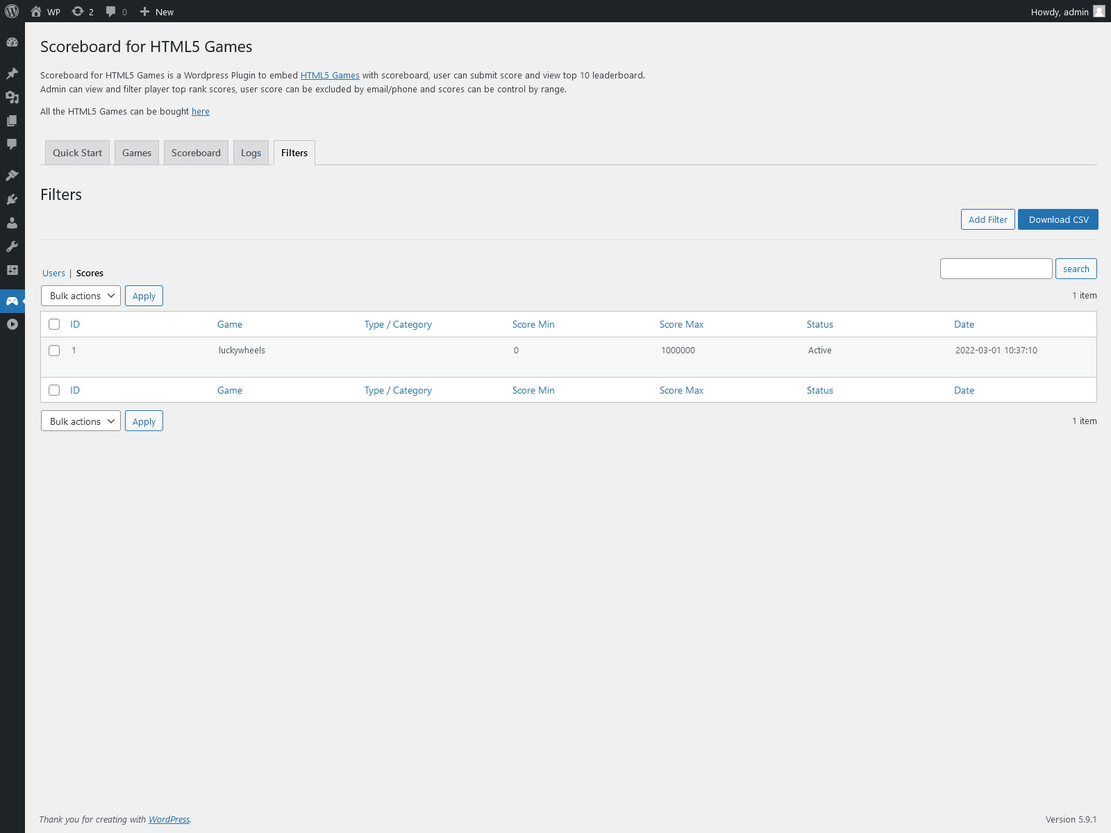Scoreboard for HTML5 Games (Wordpress Plugin) by demonisblack | CodeCanyon