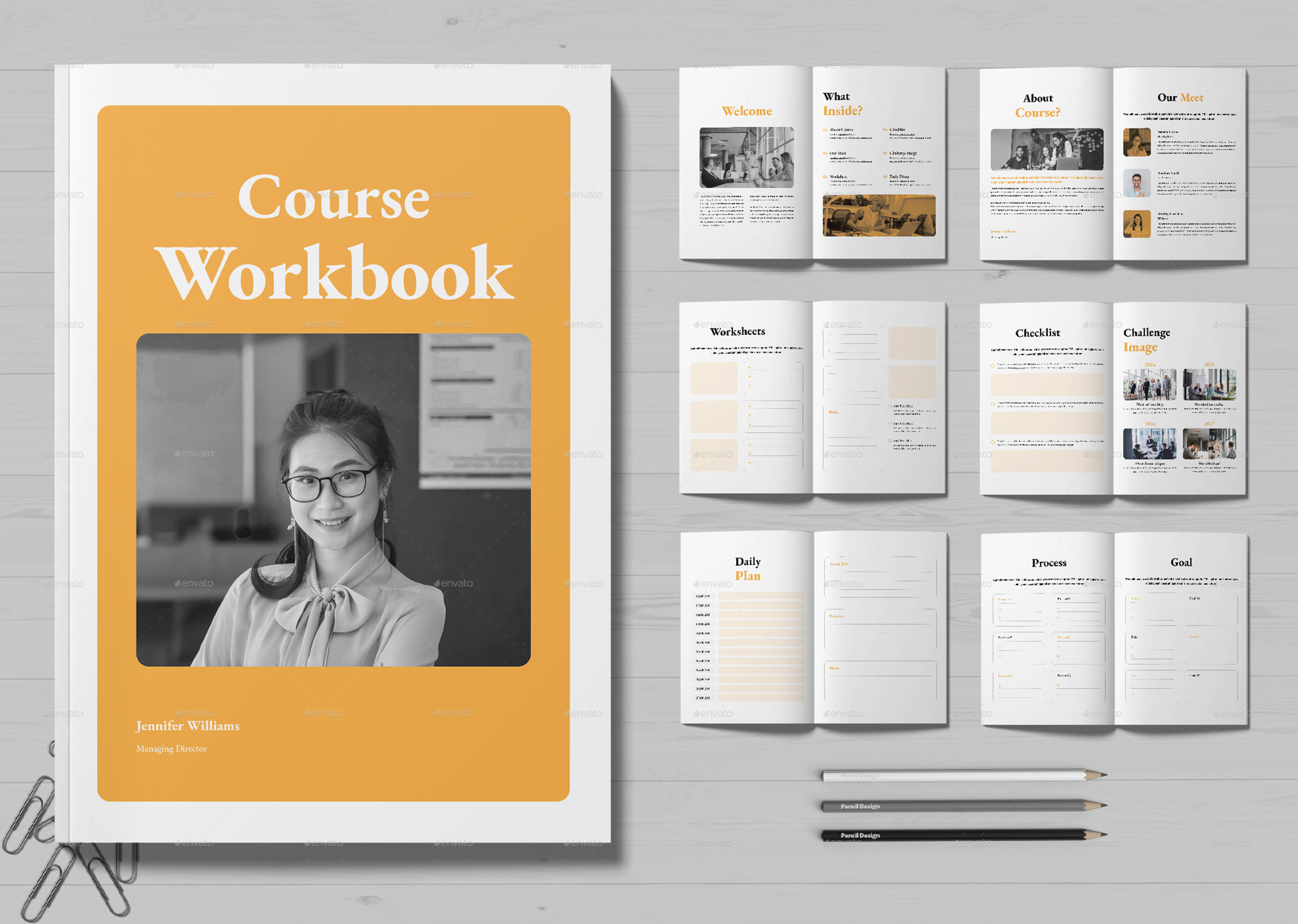Course Workbook Template Layout, Print Templates | GraphicRiver