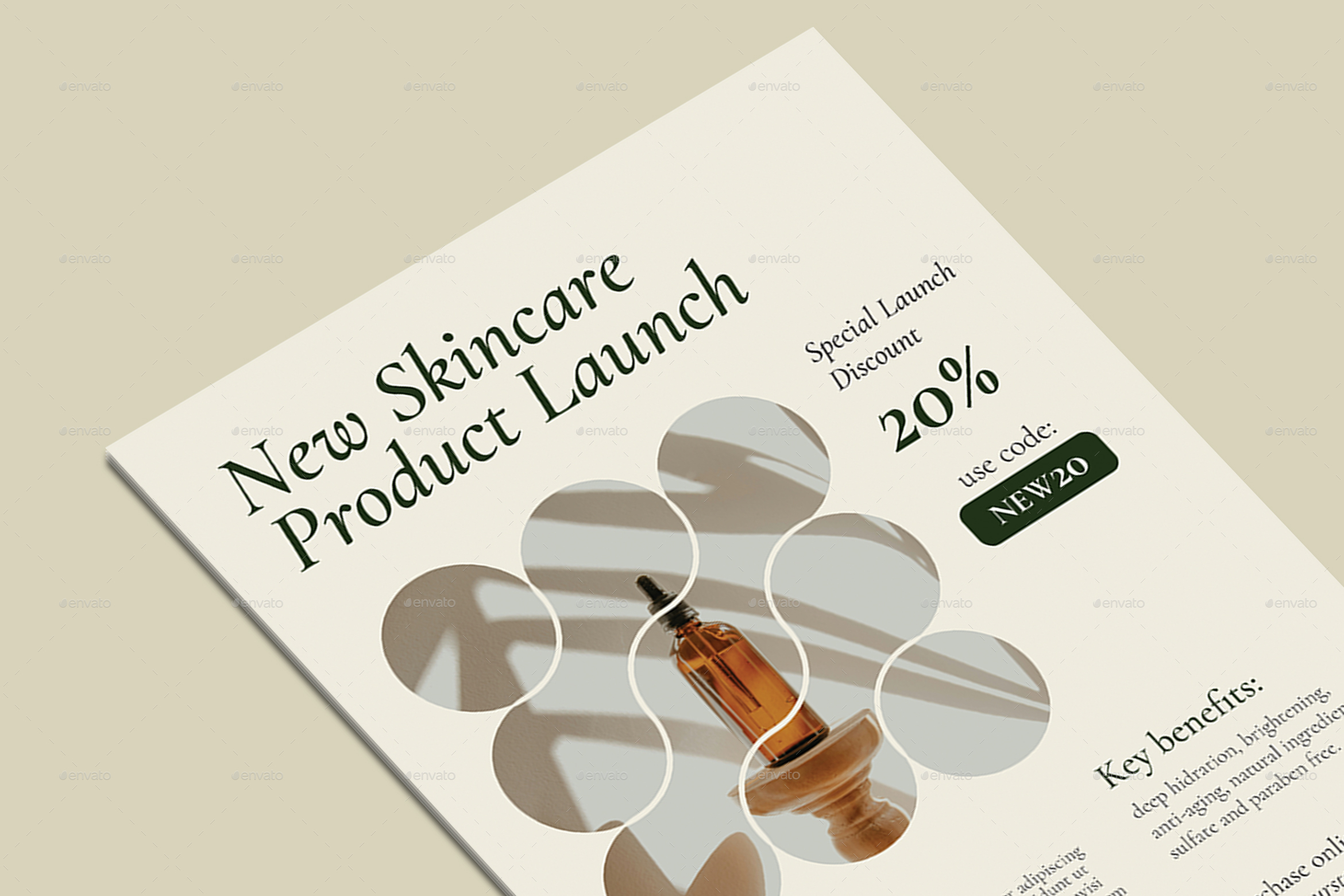 Skincare Product Launch Flyer Template, Print Templates | GraphicRiver