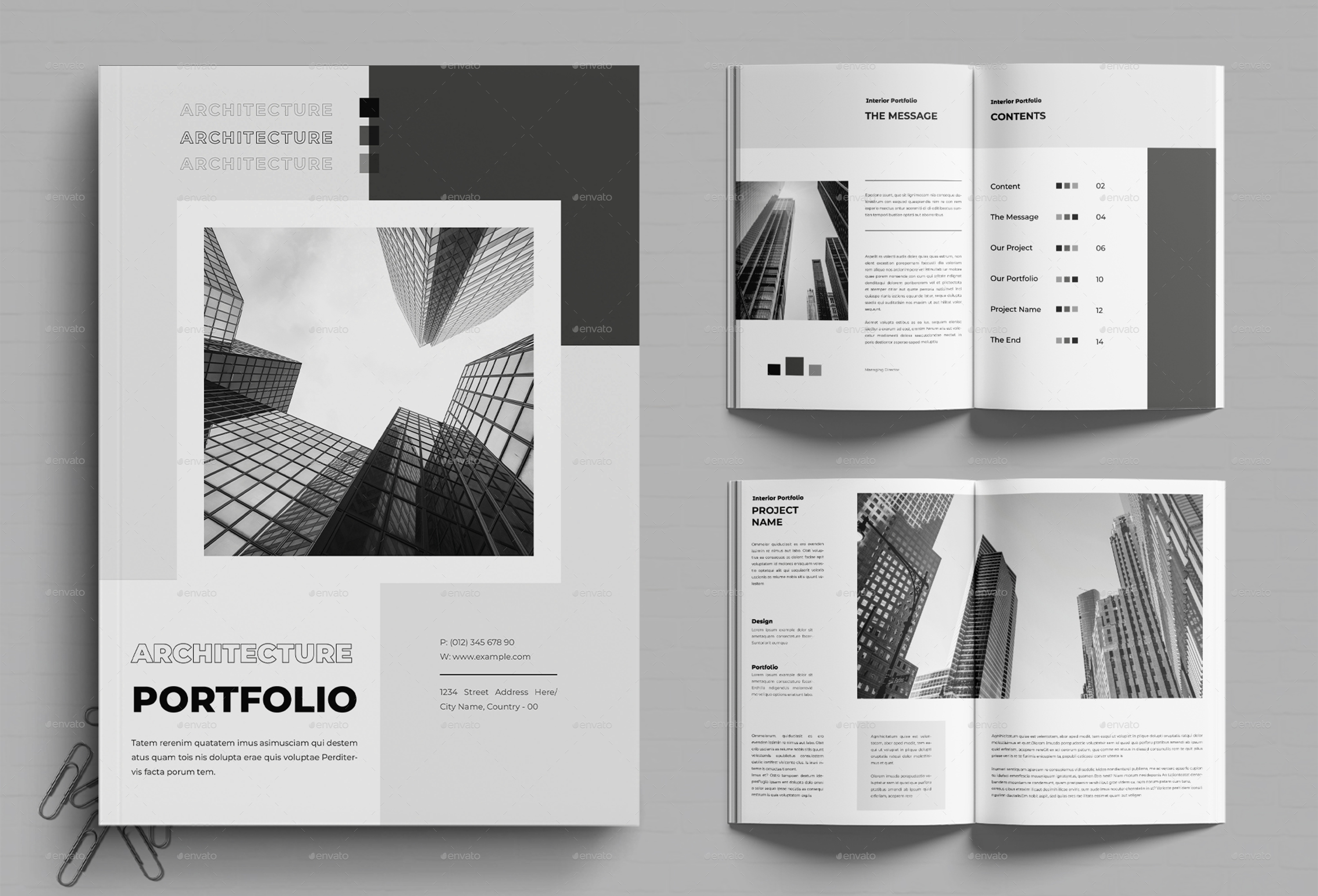 Architecture Portfolio Layout, Print Templates | GraphicRiver