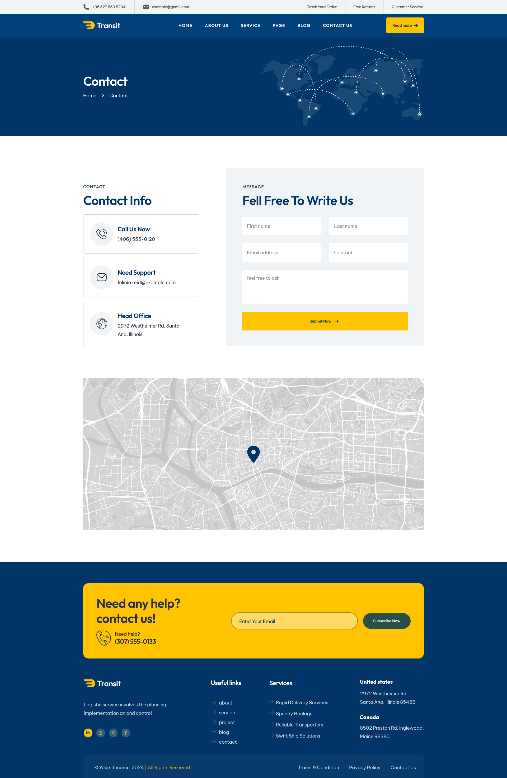 Transit - Logistics and Transportation Figma Template by xpartweb ...