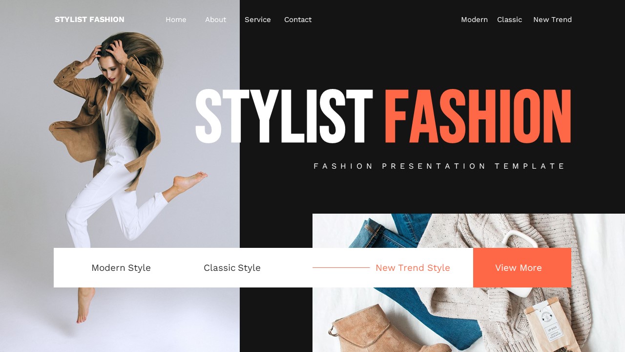 Stylist Fashion - Fashion Google Slide Templates, Presentation Templates