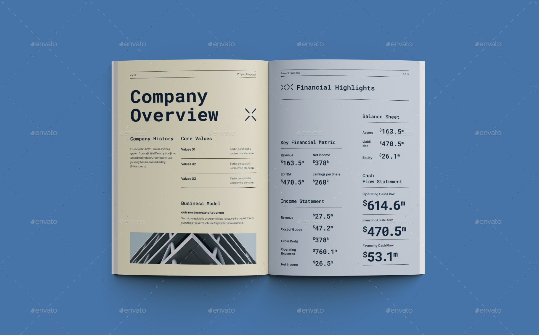 Navy Corporate Annual Report, Print Templates | GraphicRiver