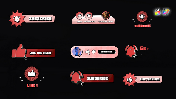 Retro Subscribe Element, Apple Motion Templates | VideoHive