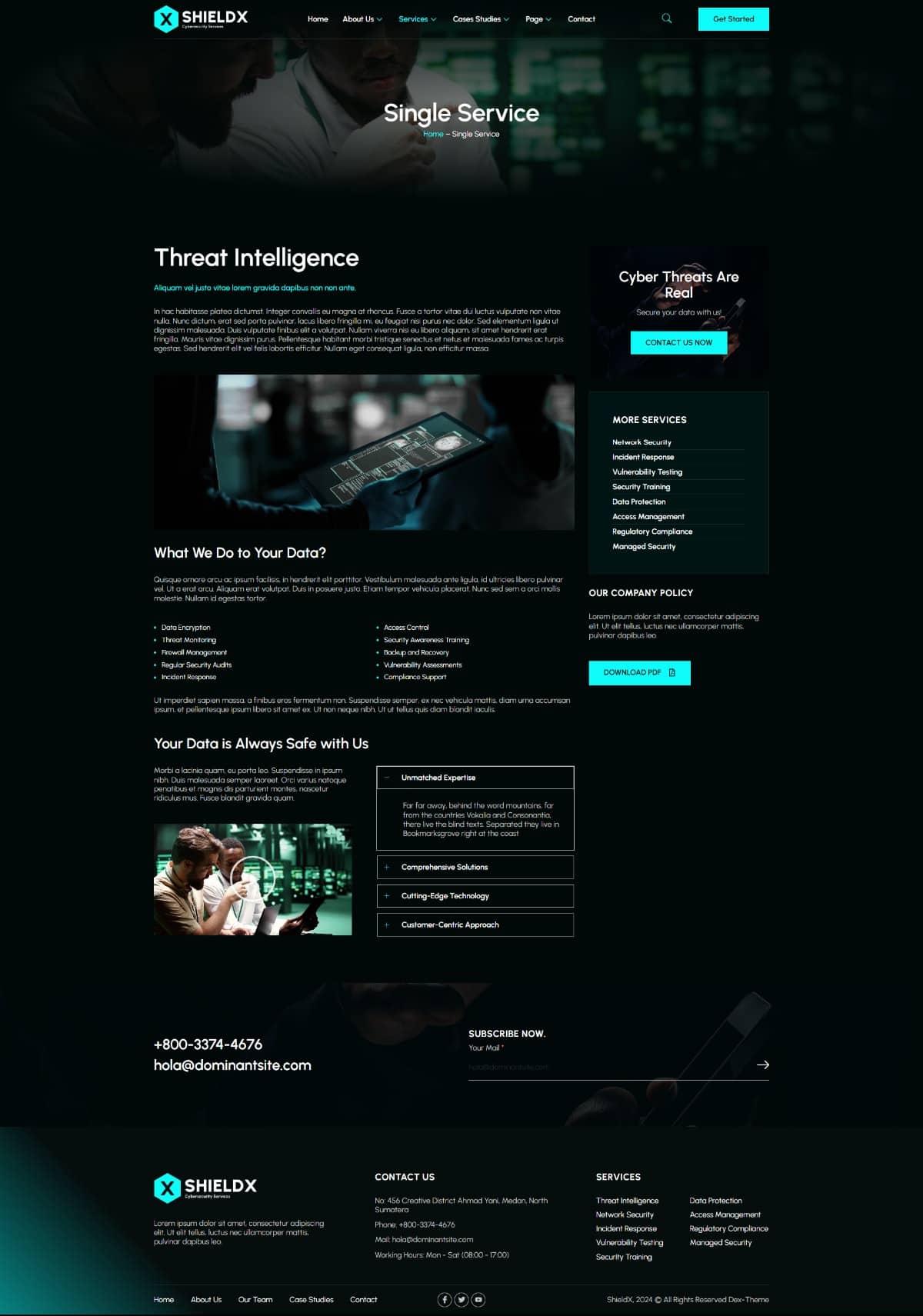 ShieldX - Cybersecurity Services Elementor Template Kit by Dex-Theme