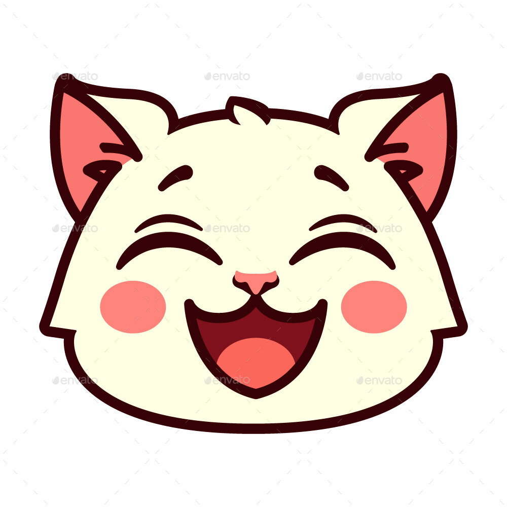 Cute Cat Faces. 5 Expressions., Graphics | GraphicRiver