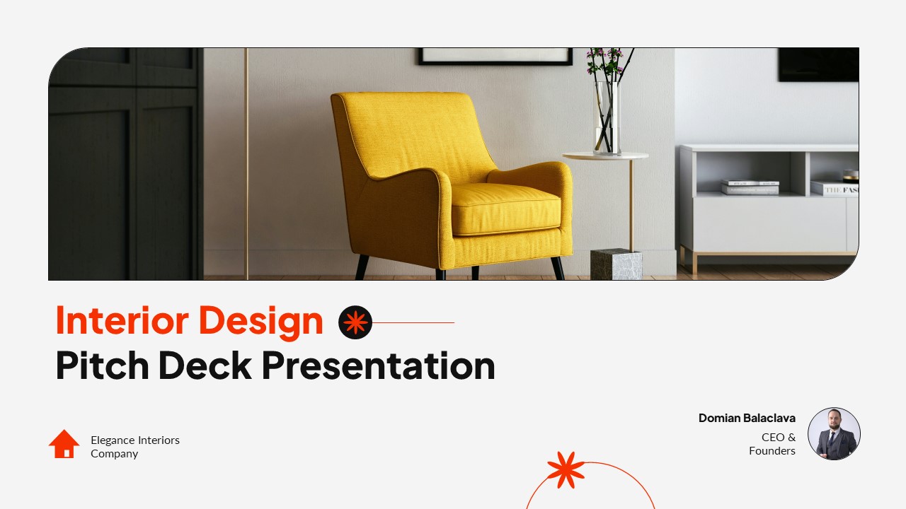 White Orange Modern Minimalist Simple Interior Design Pitch Deck ...