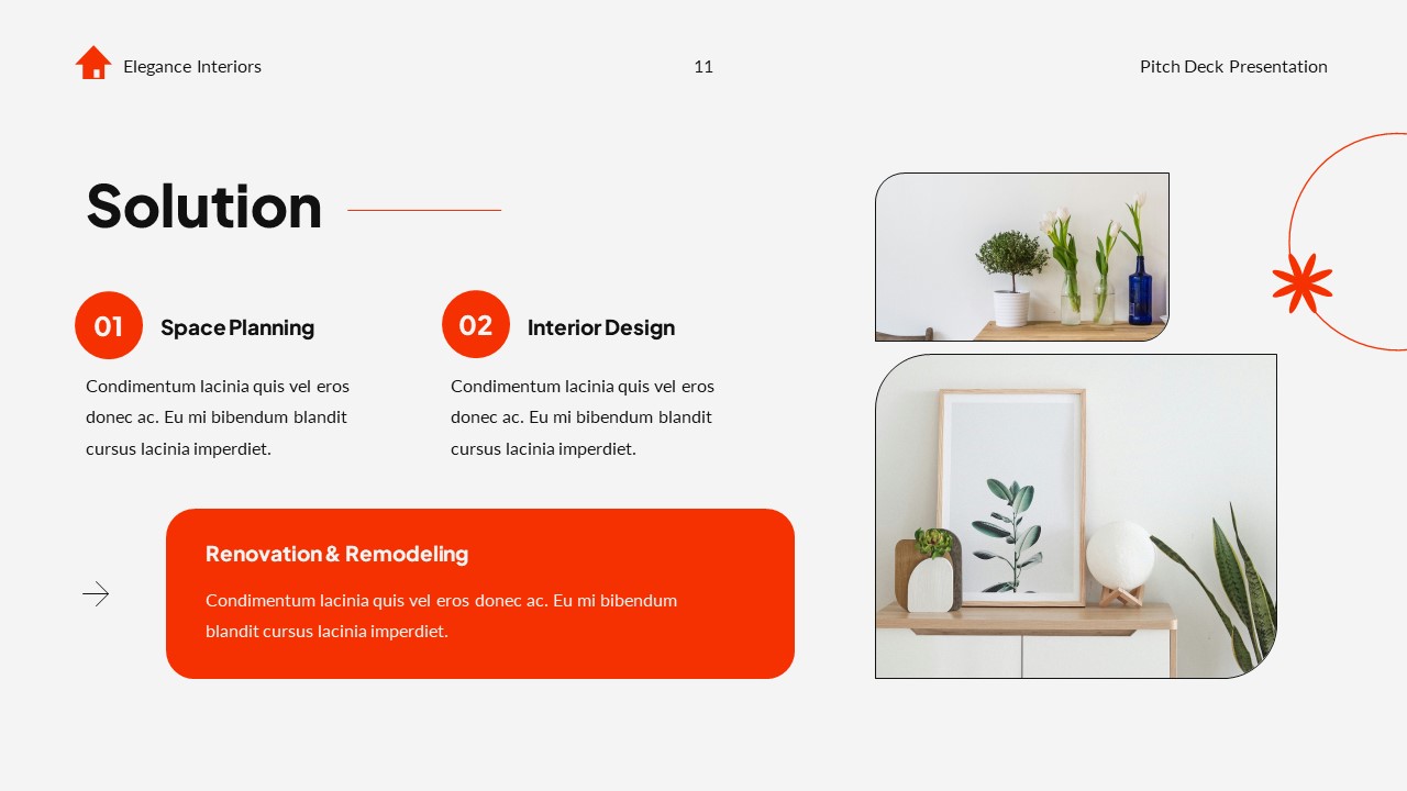 White Orange Modern Minimalist Simple Interior Design Pitch Deck ...