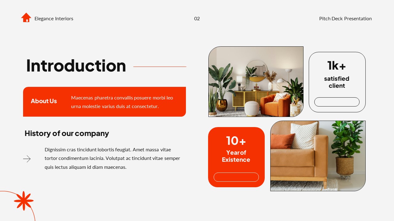 White Orange Modern Minimalist Simple Interior Design Pitch Deck ...