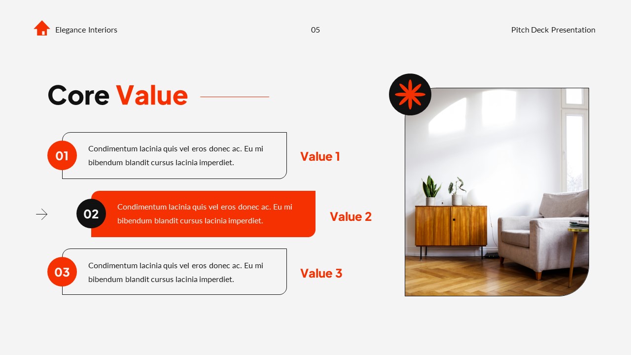 White Orange Modern Minimalist Simple Interior Design Pitch Deck ...