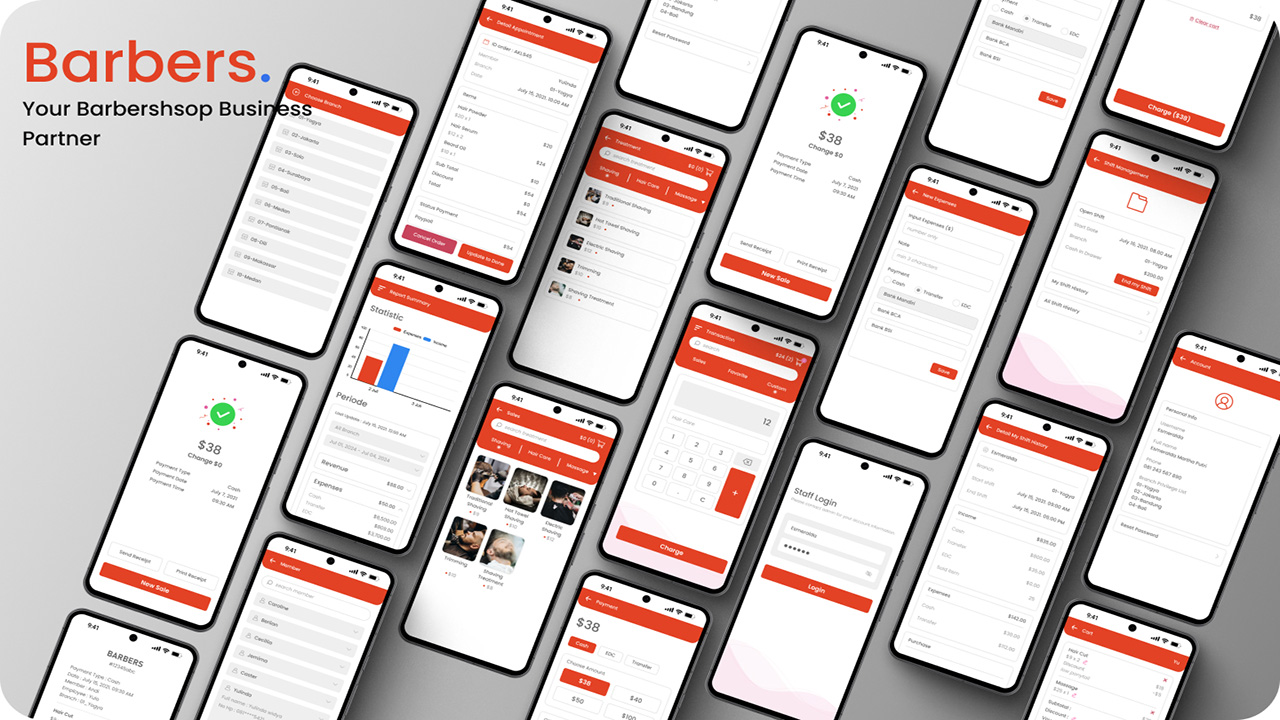 Barbers - Multi Barbershop Apps (SaaS), Booking Appointment, Employee POS App, and Web Admin by ...