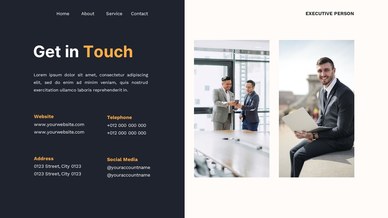 Executive Person - Business Powerpoint Templates, Presentation Templates