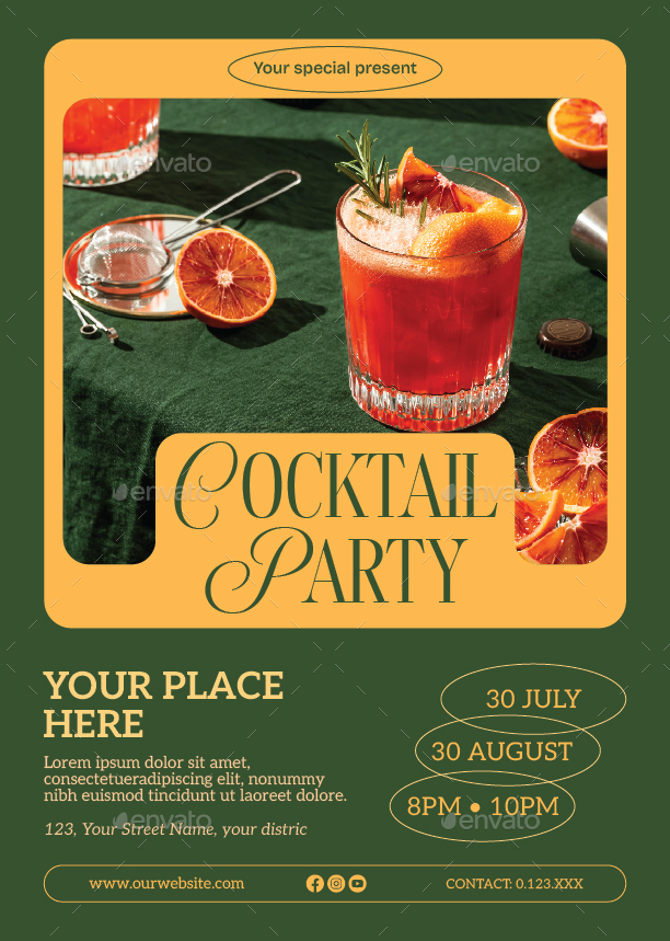 Cocktail Party Flyer, Print Templates | GraphicRiver