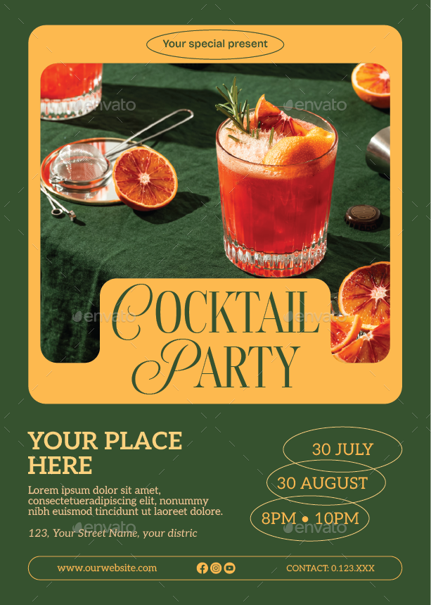 Cocktail Party Flyer, Print Templates | GraphicRiver
