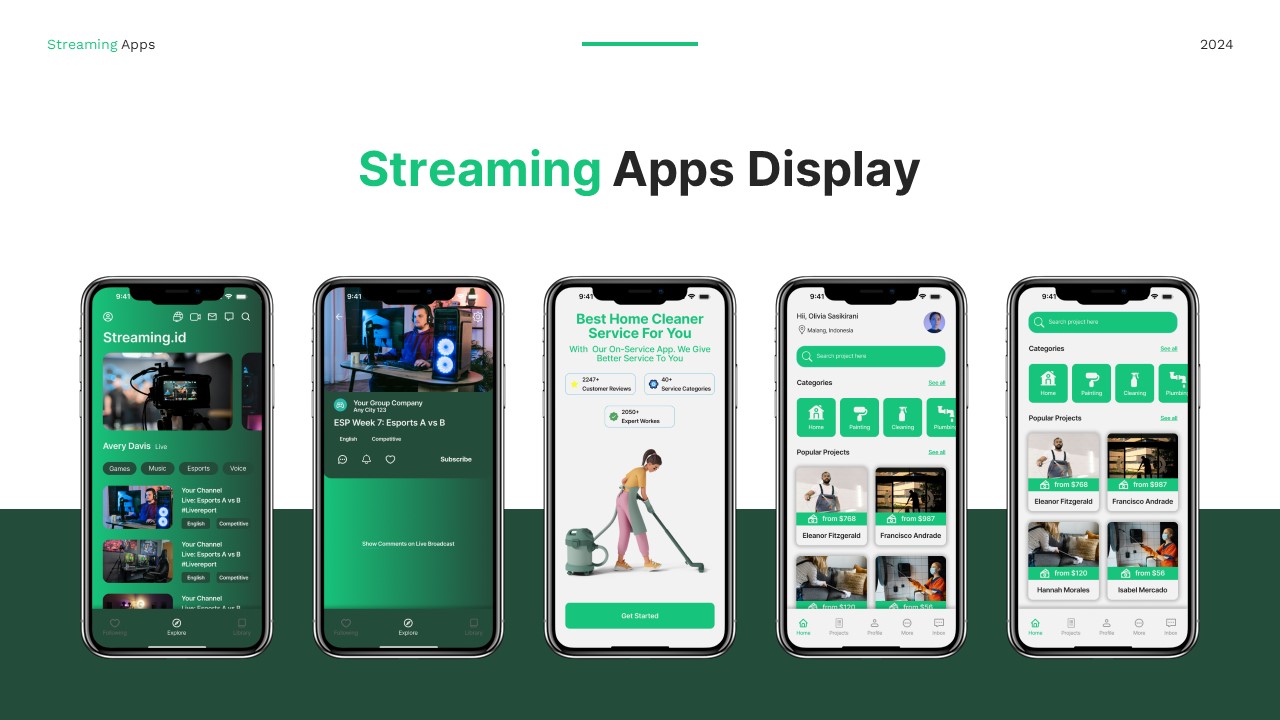 Streaming Apps - Mobile App Powerpoint Templates, Presentation Templates