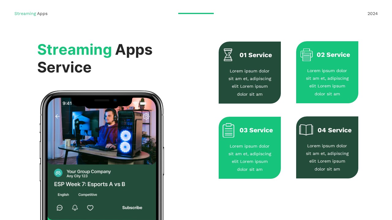 Streaming Apps - Mobile App Powerpoint Templates, Presentation Templates