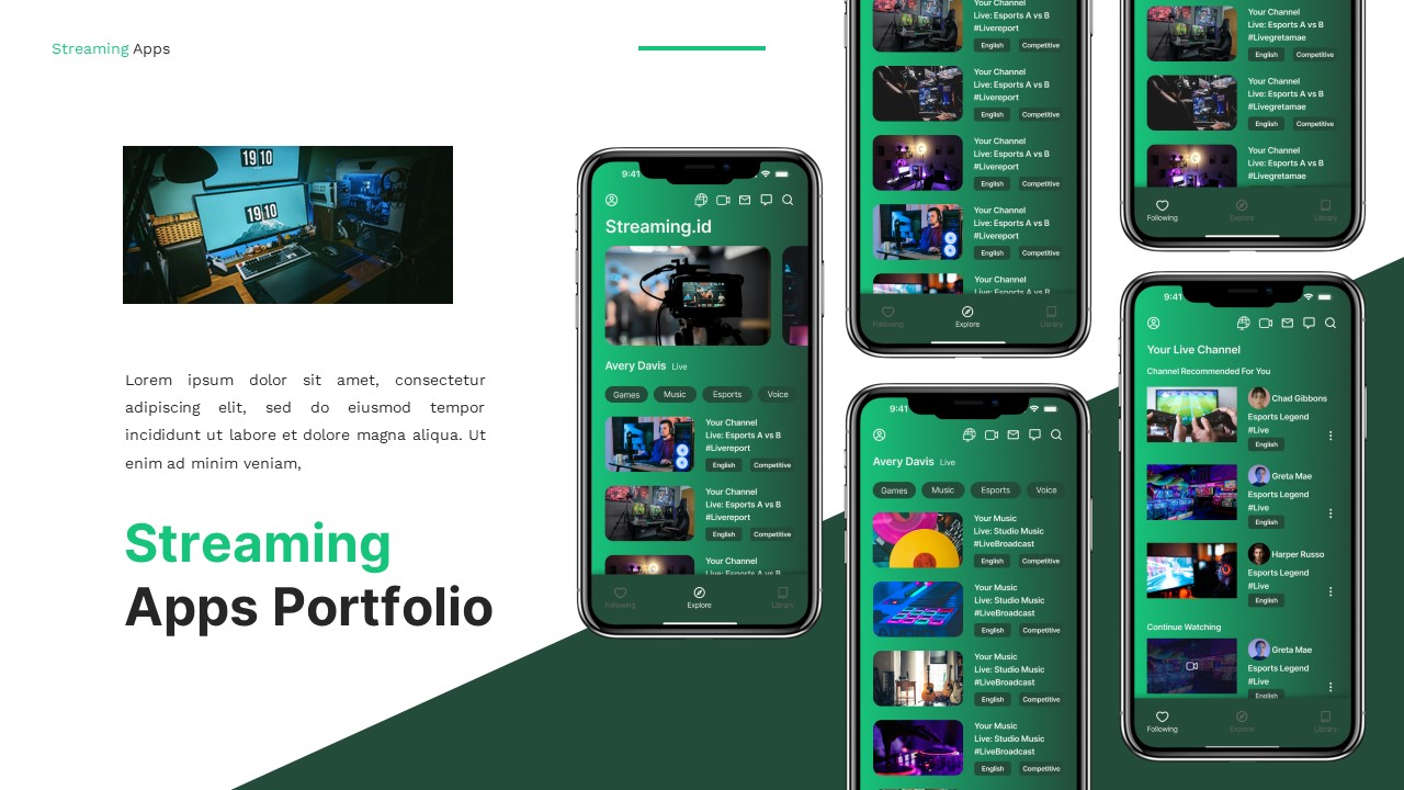 Streaming Apps - Mobile App Powerpoint Templates, Presentation Templates