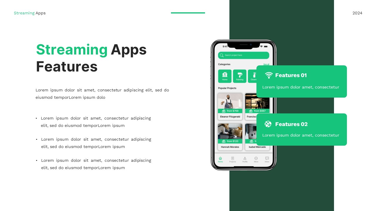 Streaming Apps - Mobile App Google Slide Templates, Presentation Templates