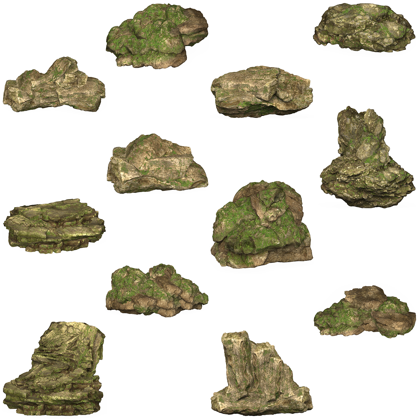 12 Mountain Rocks Collection by plantworld3d | 3DOcean