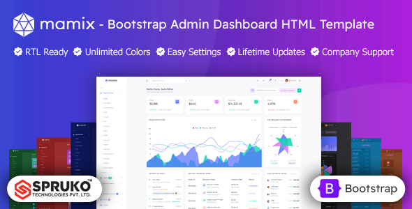 Mamix - Bootstrap HTML Admin Dashboard Template by SPRUKO | ThemeForest