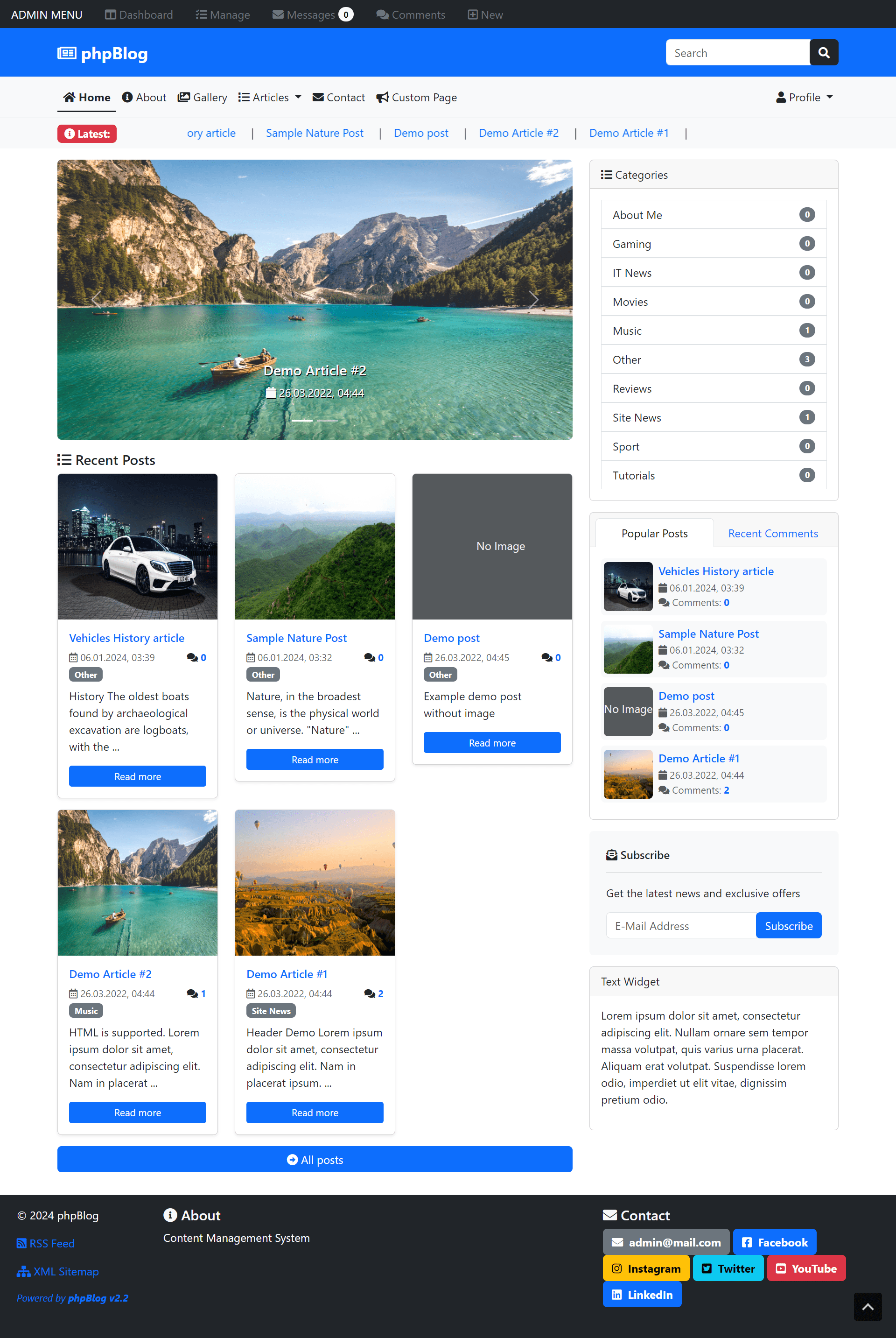 phpBlog - News, Blog & Magazine CMS by Antonov_WEB | CodeCanyon