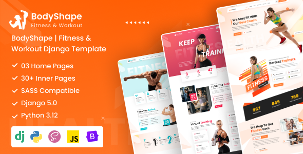 BodyShape - Fitness, Workout & Gym Django Template by DexignZone ...