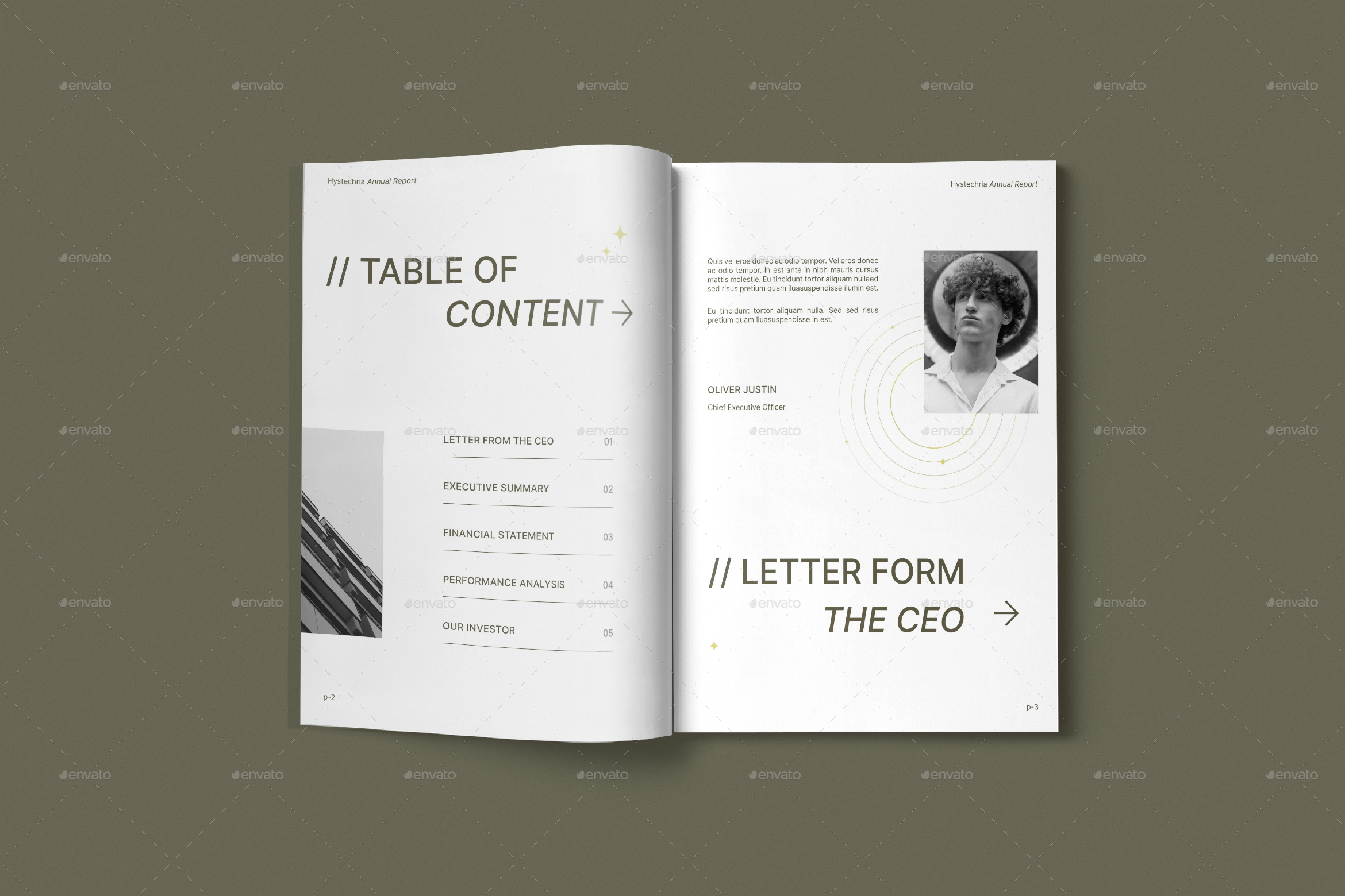 Green Minimalist Modern Architecture Annual Report, Print Templates