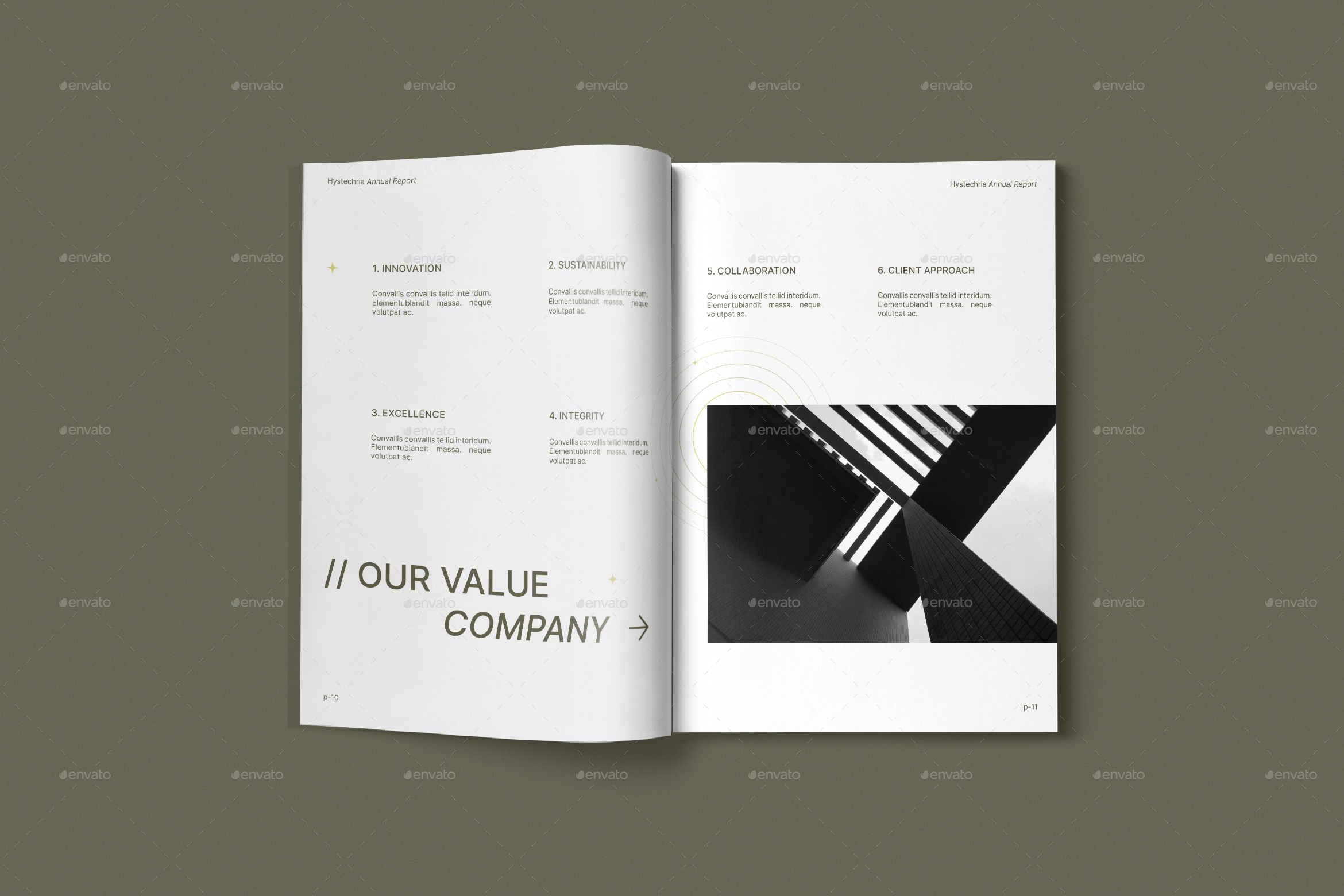 Green Minimalist Modern Architecture Annual Report, Print Templates