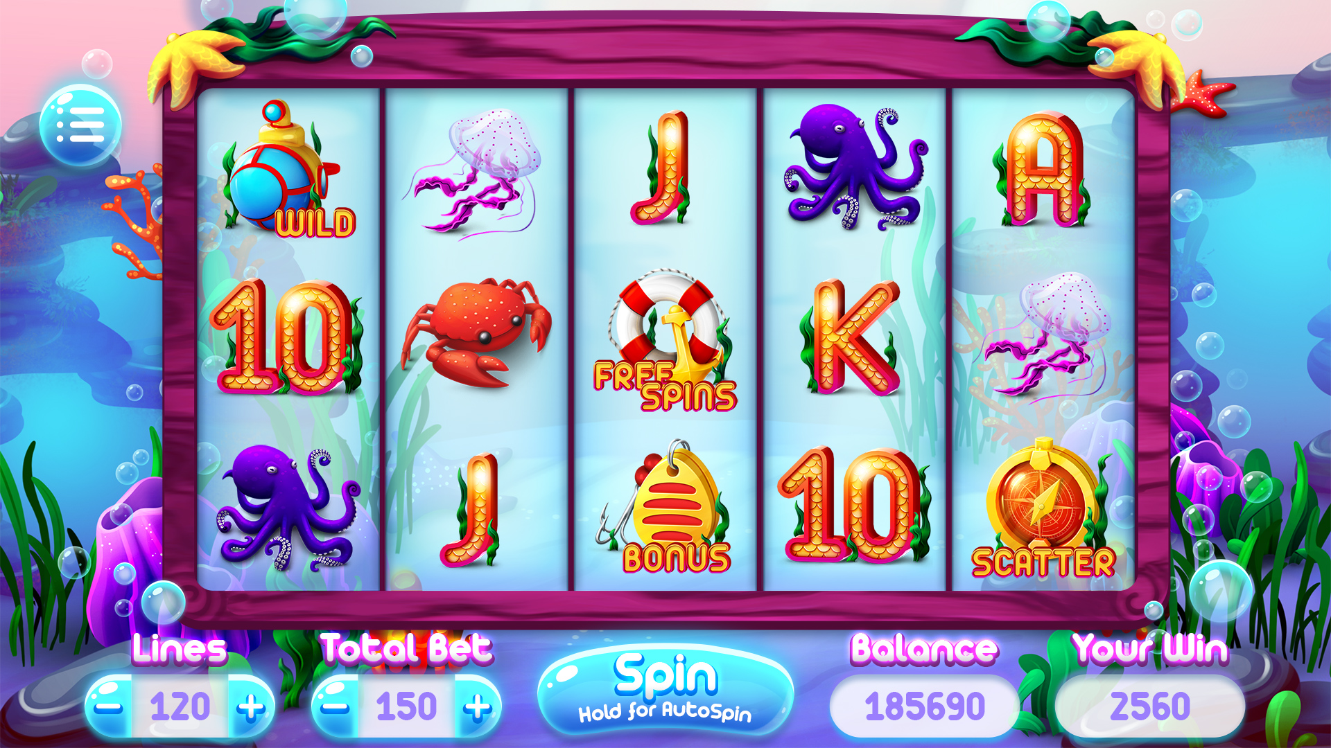 HTML Aqua Slot Game by Master_Key | CodeCanyon