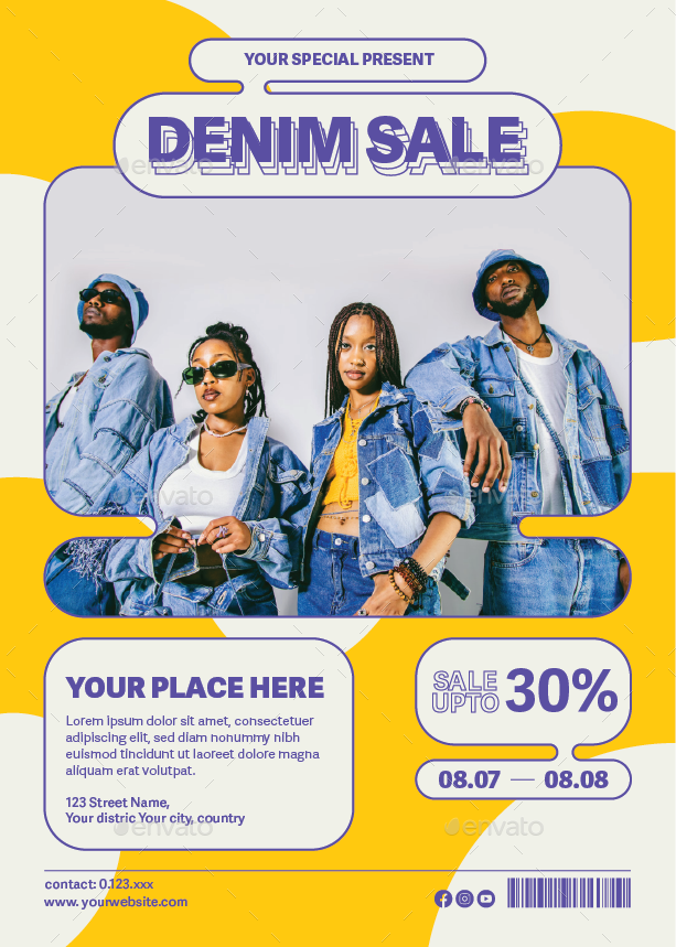 Jean Fashion Sale Flyer, Print Templates | GraphicRiver