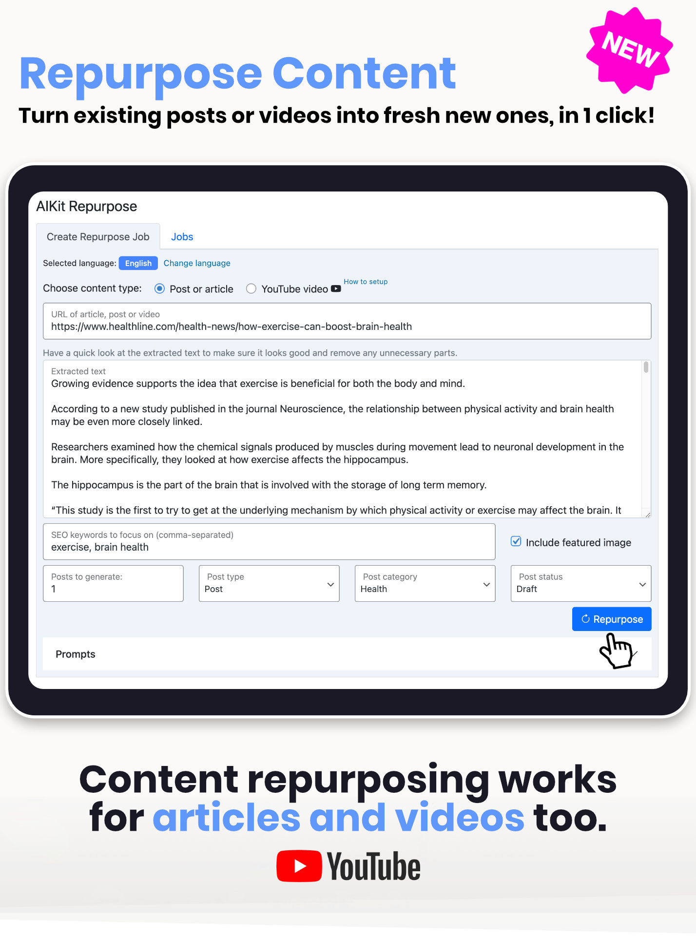 AIKit - WordPress AI Automatic Writer, Chatbot, Writing Assistant & Content Repurposer / OpenAI ...