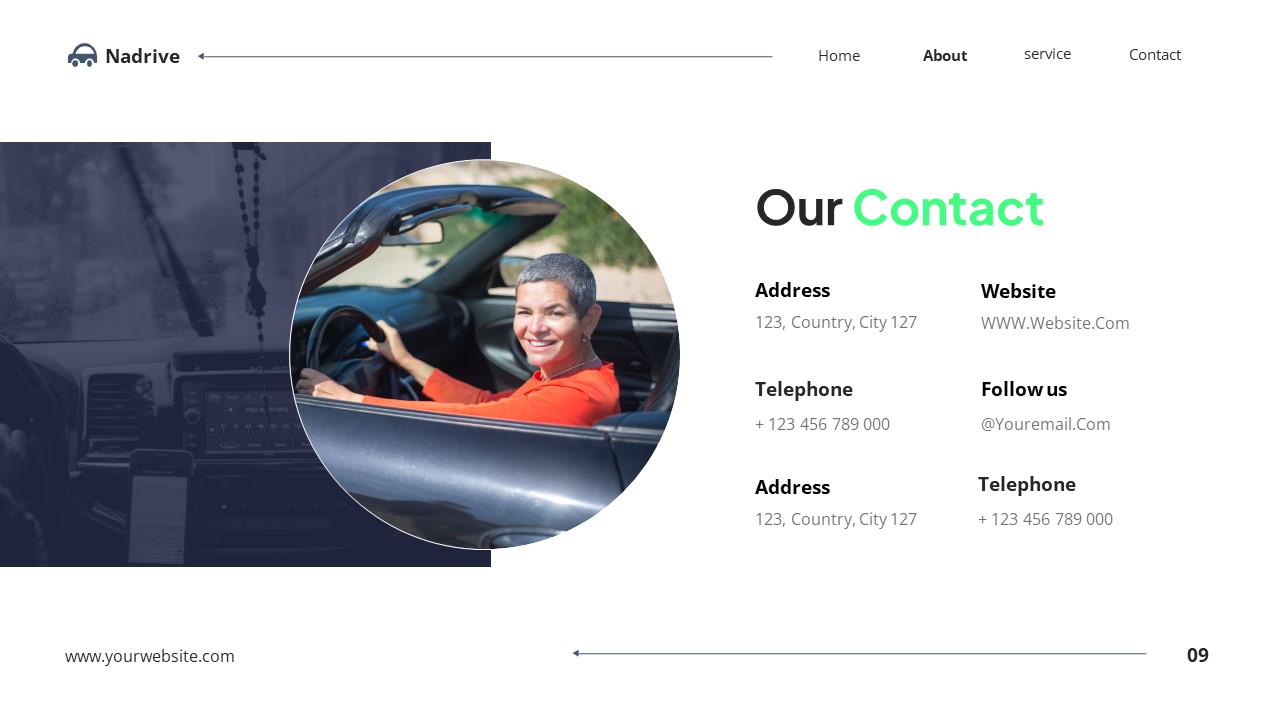 Nadrive - Driving Training Google Slide, Presentation Templates ...