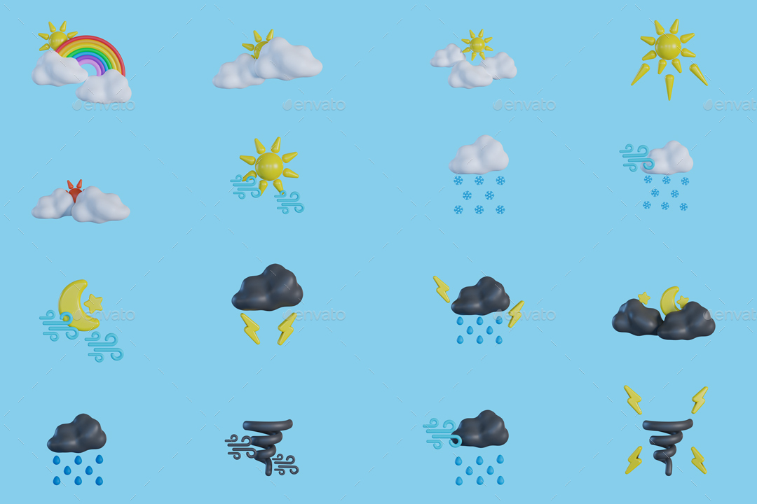 3D Weather Icon, Graphics | GraphicRiver